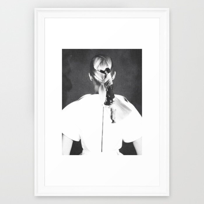 Black and white art print paper collage art by KikiCollagist