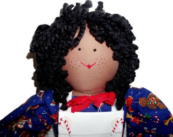 Christmas rag doll | Etsy