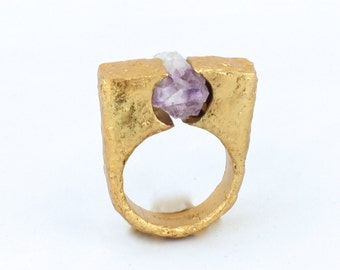 Unique raw stone ring related items | Etsy