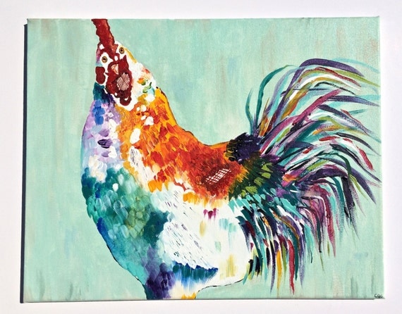 Colorful Chicken Art Print Fine Art Paper