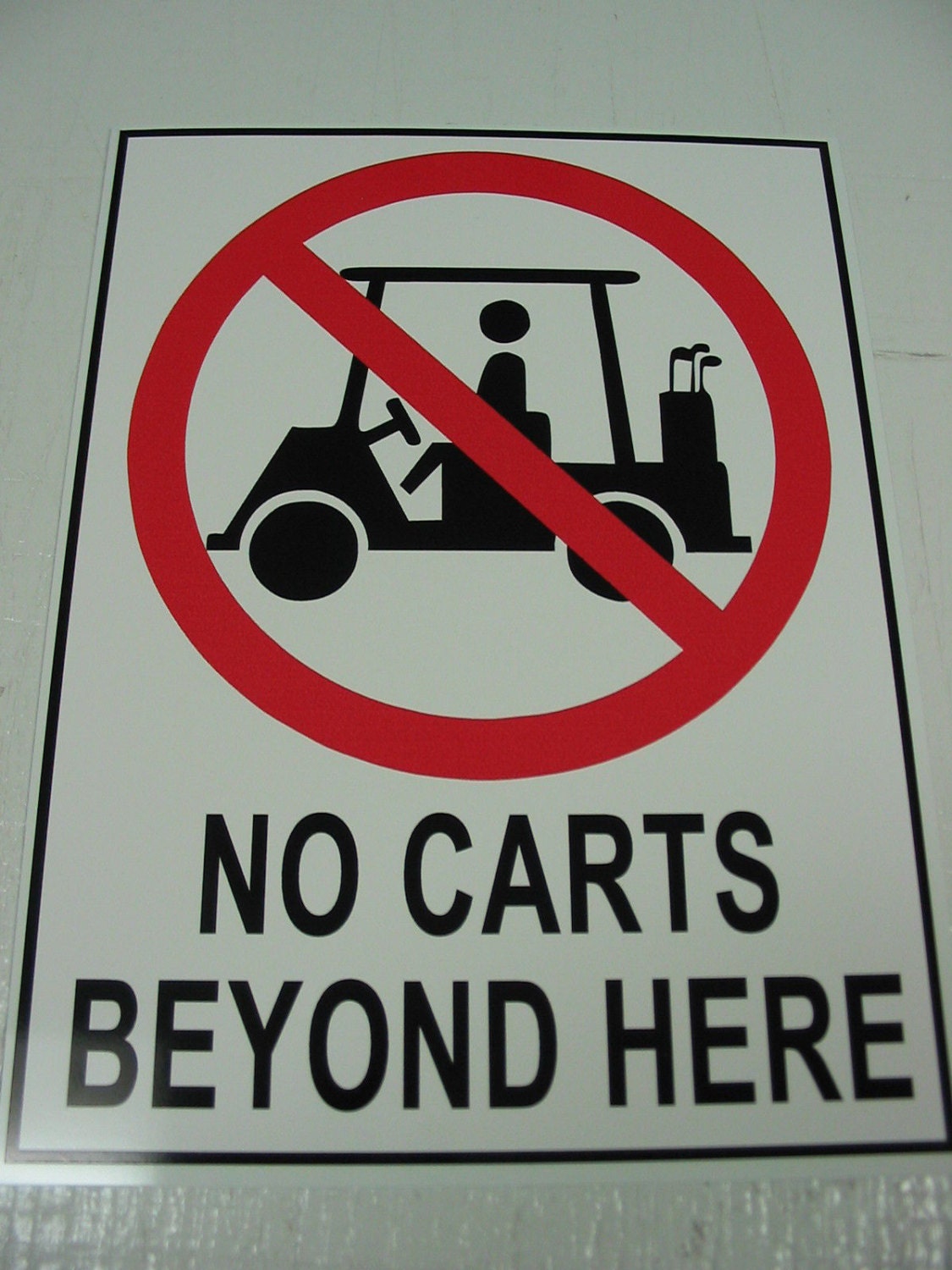 No GOLF CARTS BEYOND Here vintage Style... Metal sign Farm
