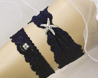 Light Ivory Beaded Lace Wedding Garter Set Ivory by Kimsically