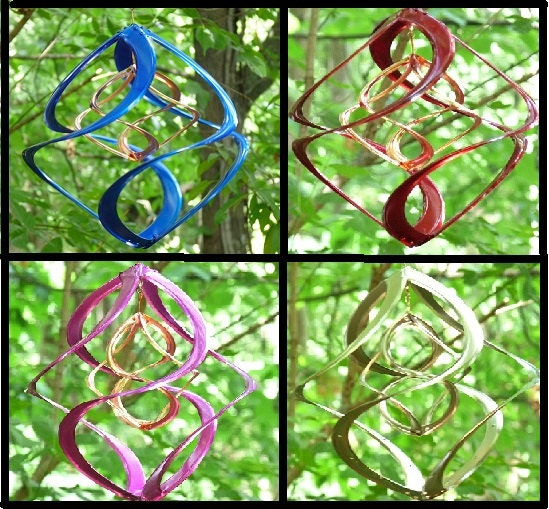 Bright Metallic Spiral Cosmix Wind Spinner & School of Spoon