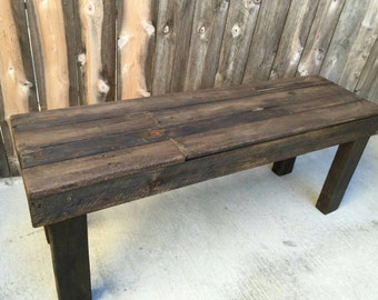 Dark wood bench | Etsy