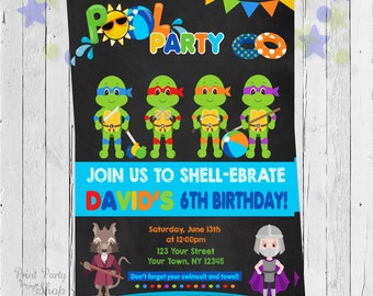 Ninja turtle invite | Etsy