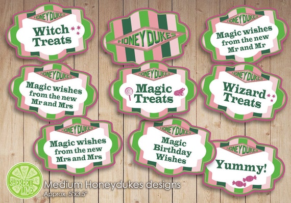 140 Harry Potter inspired Honeydukes Sweet/Candy Labels