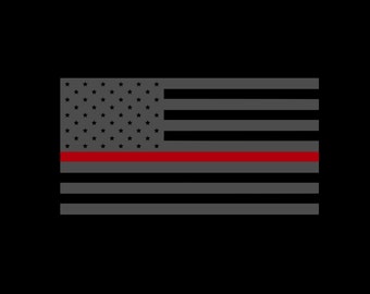 Thin red line decal | Etsy