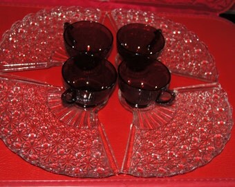 Red depression glass | Etsy