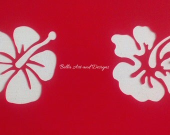 Hibiscus stencil | Etsy