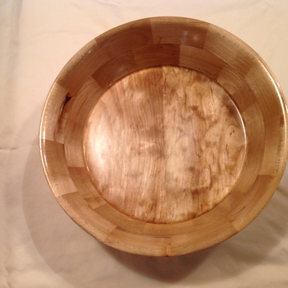 Segmented wooden bowl by Greatbaywoodworking on Etsy