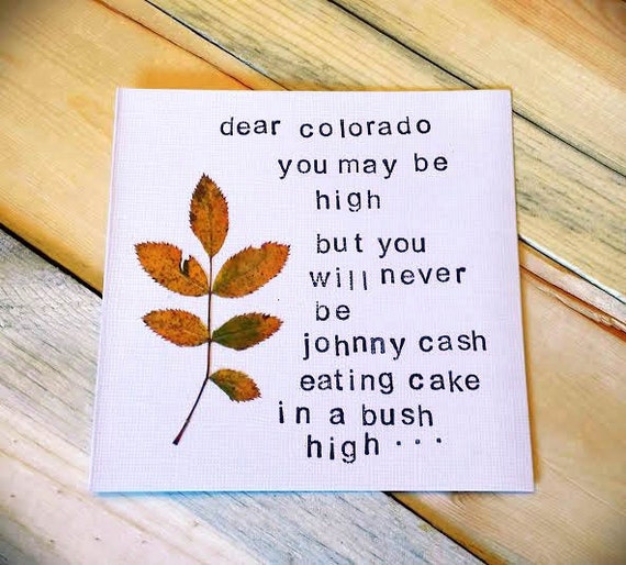 Johnny Cash Eating Cake in the Bush High Colorado Card