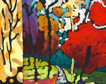 Vivid Oil Pastel mini-Landscapes by Brett Varney by BrettVarneyArt