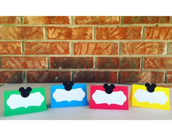 Mickey Mouse Food Labels Escort Card Place Cards Custom
