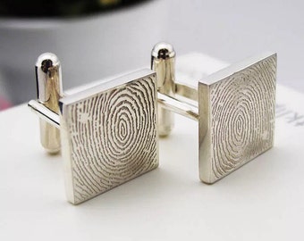 Fingerprint cufflink | Etsy