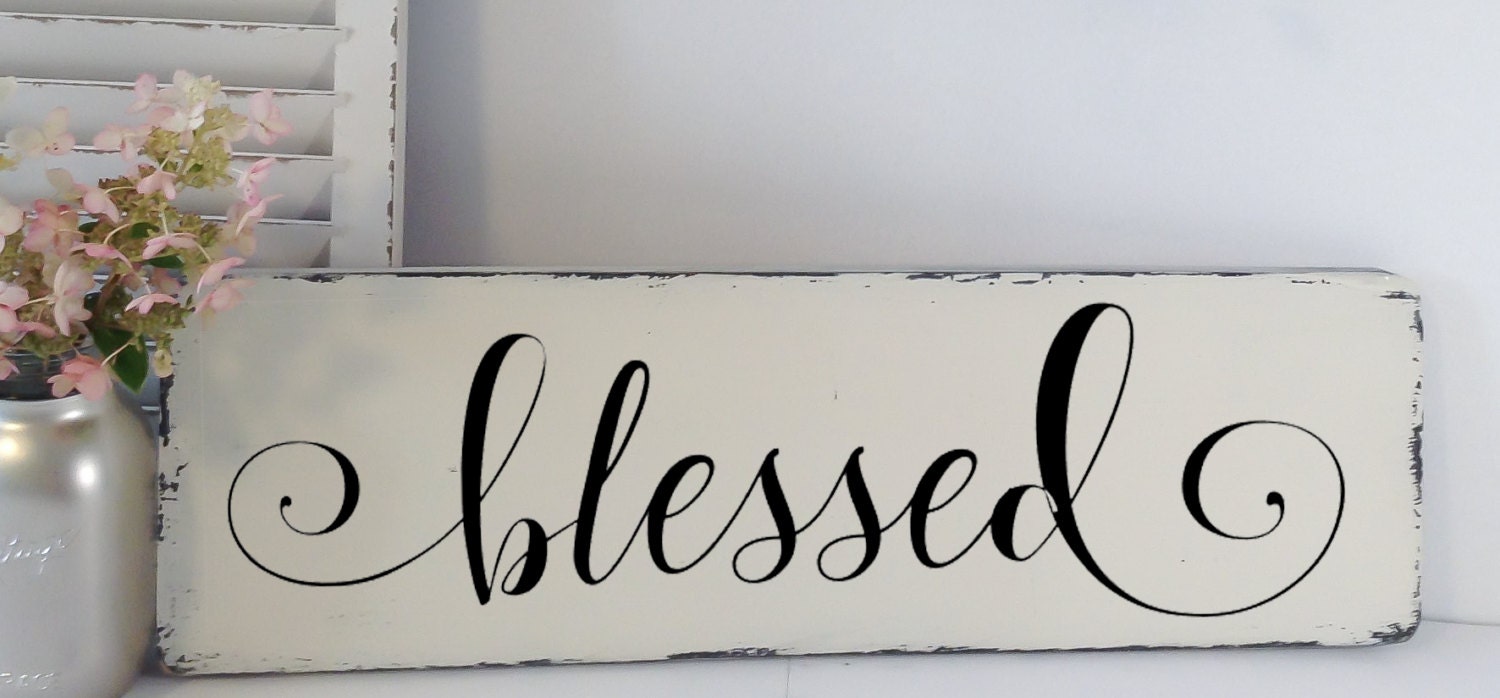 Rustic Wood Sign Wood Blessed Sign Wood Sign Blessed