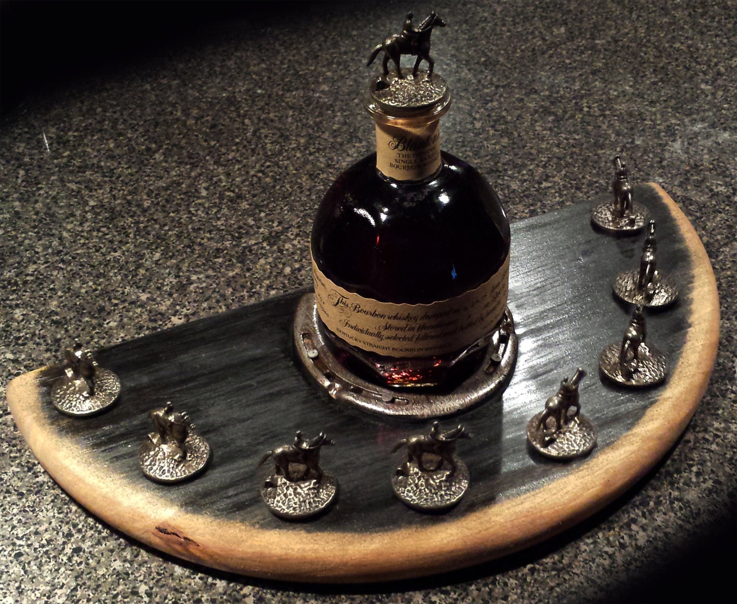 LARGE size Blanton's bourbon bottle cork stopper solid wood display ...
