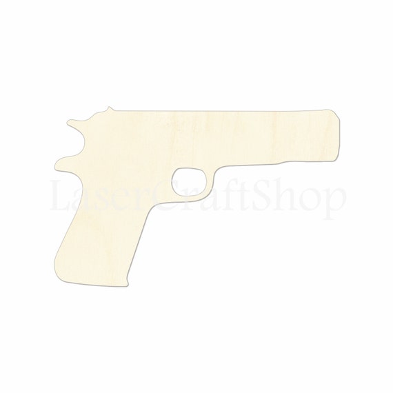 Items similar to 2" - 34" Handgun, Gun Wooden Cutout Shape, Silhouette ...