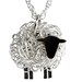 Silver sheep pendant facing front Sheep Jewellery by FreshFleeces