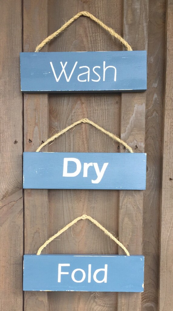 Wash Dry Fold Wall Decor Laundry Room Sign