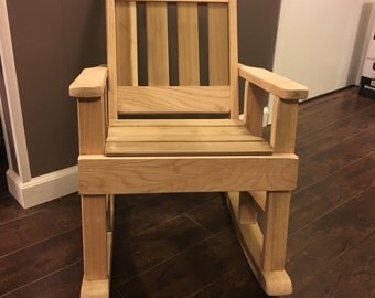 Items similar to Sage Damask Rag child's Rocking Chair on Etsy