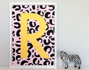 Leopard print letter | Etsy