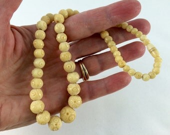 Unique faux ivory necklace related items | Etsy
