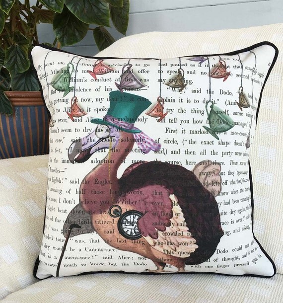 Alice in wonderland pillow cover Dodo pillow by FabFunkyPillows