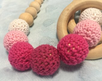 Items similar to knotted statement necklace / beaded teething nursing ...