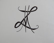 Unique initials entwined related items | Etsy