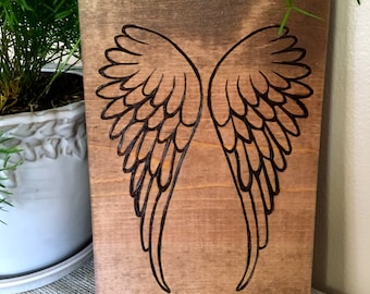 Wood angel wings | Etsy
