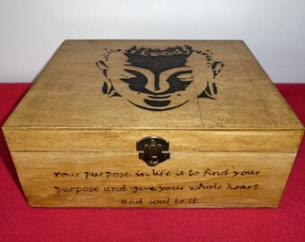 Wood burned box | Etsy