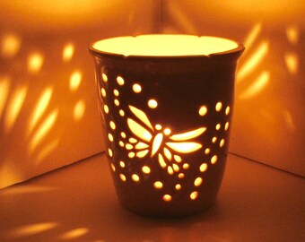 Pottery luminary | Etsy