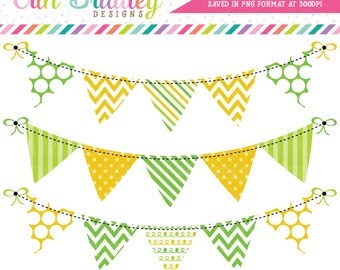 Springtime Bunting Banner Flag Clipart Clip Art Set Personal