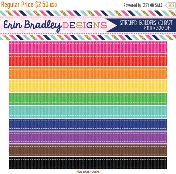 SALE Border Clipart Striped Border Graphics by ErinBradleyDesigns