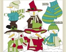 Popular items for snowman clip art on Etsy