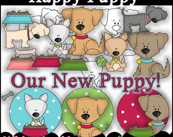Unique puppy clipart related items | Etsy