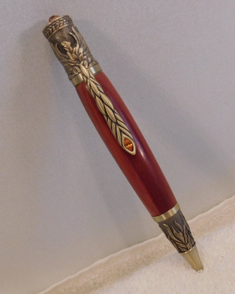 Handcrafted Phoenix Rising Twist Pen in Antique by JDHomeGallery