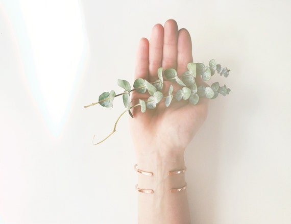 Minimalist Copper Stacker Stacking Bracelet Rose by FableAndLore