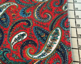 Red paisley fabric | Etsy