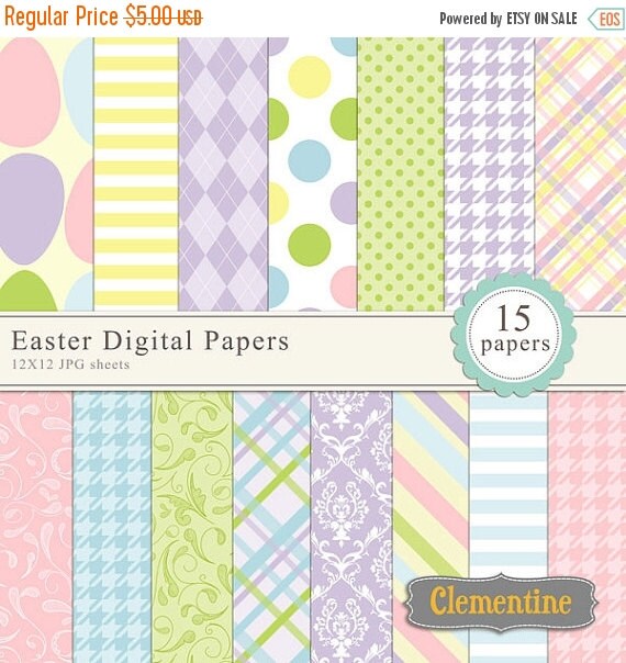 60% OFF SALE Easter digital paper 12x12 by ClementineDigitals