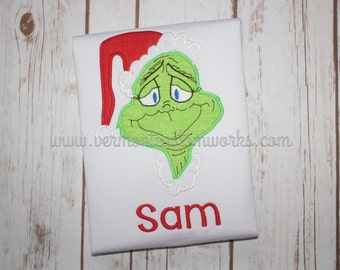 Grinch applique | Etsy