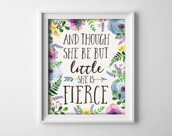 And Though she be but little she is FIERCE Kids Shirt. Kids