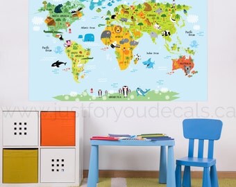 Map wall decal | Etsy