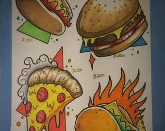 Unique tattoo flash set related items | Etsy