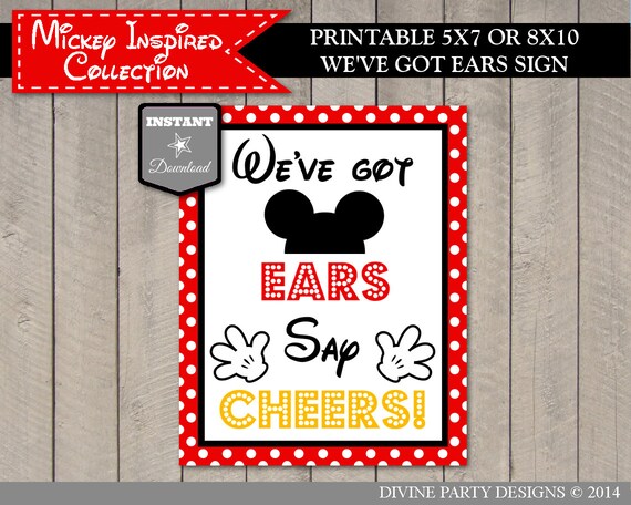 INSTANT DOWNLOAD Mouse We've Got Ears Say by DivinePartyDesign INSTANT DOWNLOAD Mouse We've Got Ears Say by DivinePartyDesign