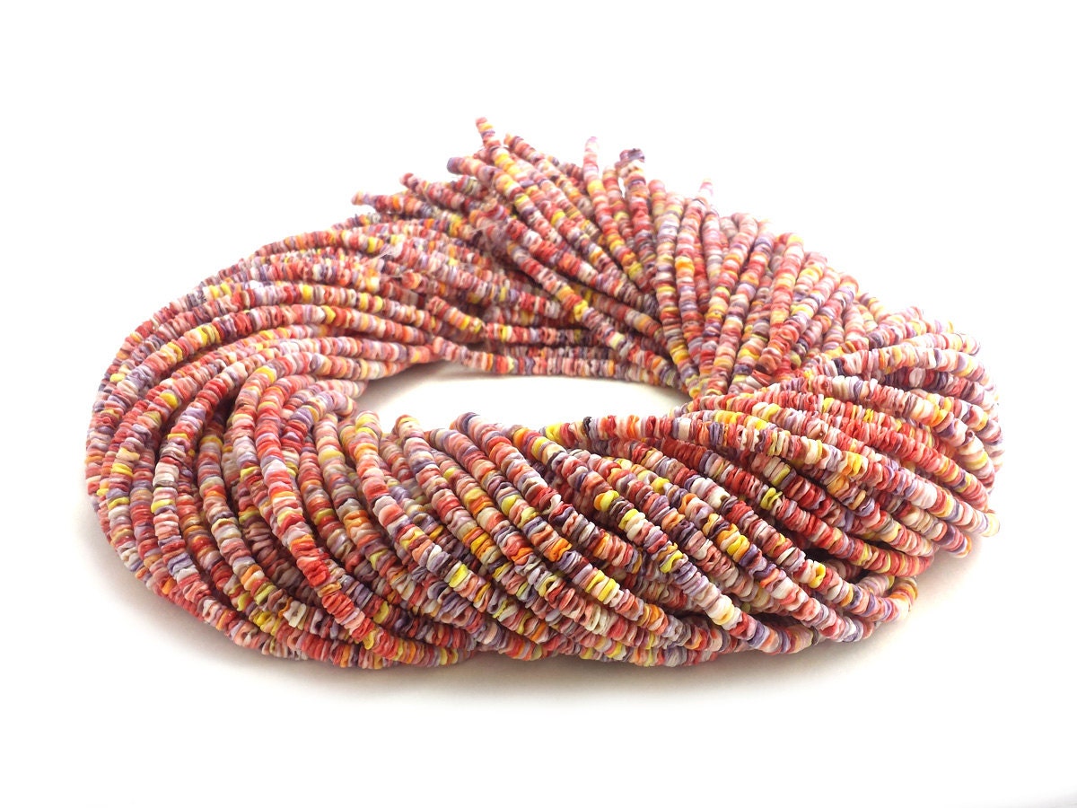 Multicolored Pectin Shell Heishi Beads 4 5 mm 24 Inches