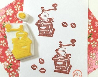 Coffee bean stamp | Etsy