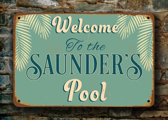 CUSTOM POOL SIGN Customizable Pool Signs Vintage style Pool