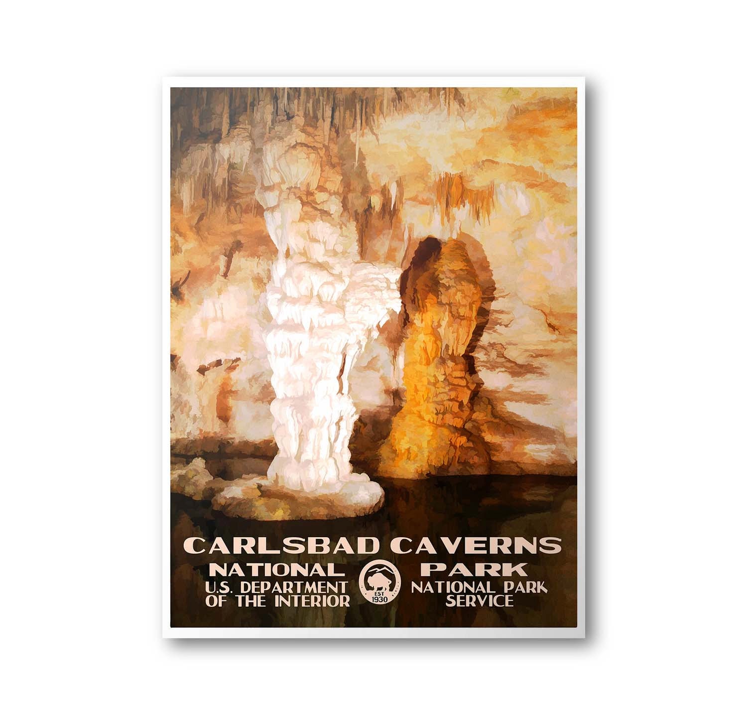 Carlsbad Caverns National Park Travel Poster by PurpleMooseBasics
