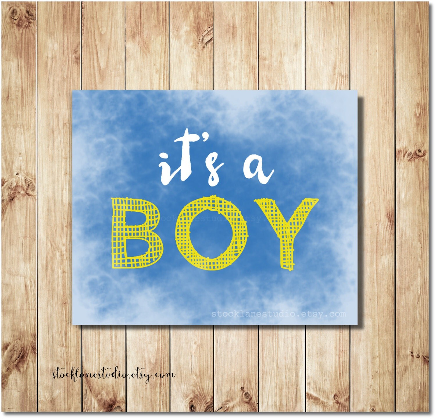 It's a BOY blue and yellow DIGITAL sign blue by StockLaneStudio
